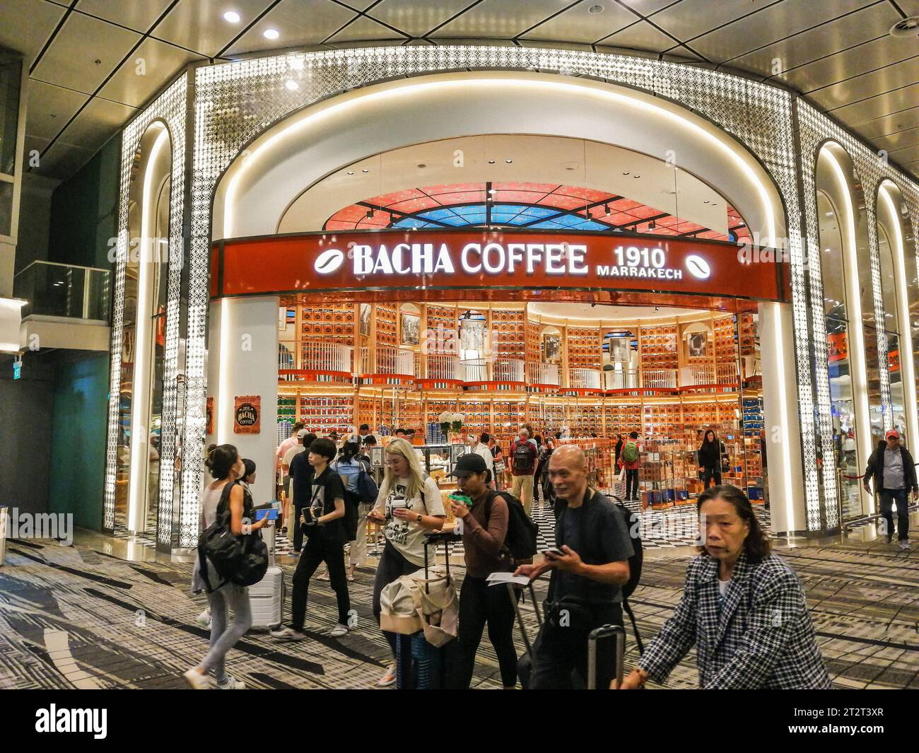 Singapore, Changi airport, Bacha coffee shop Stock Photo - Alamy
