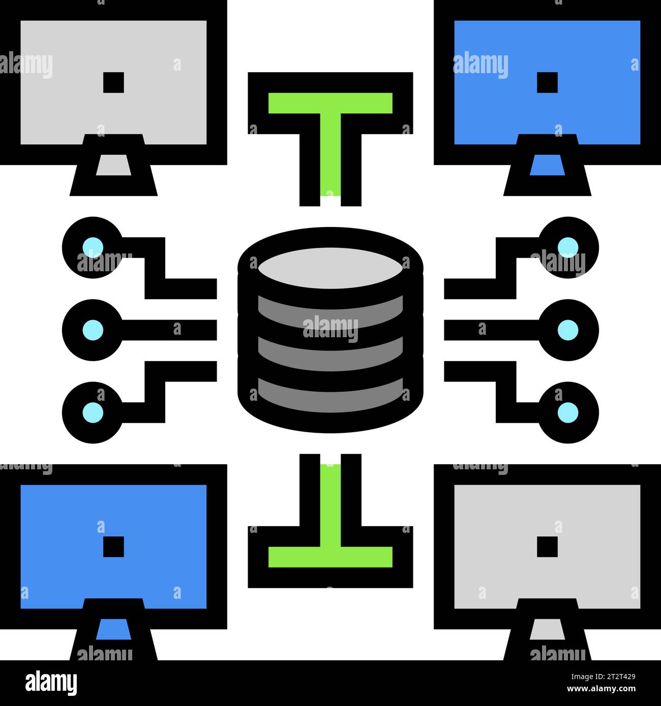 network topology analyst color icon vector illustration Stock Vector ...