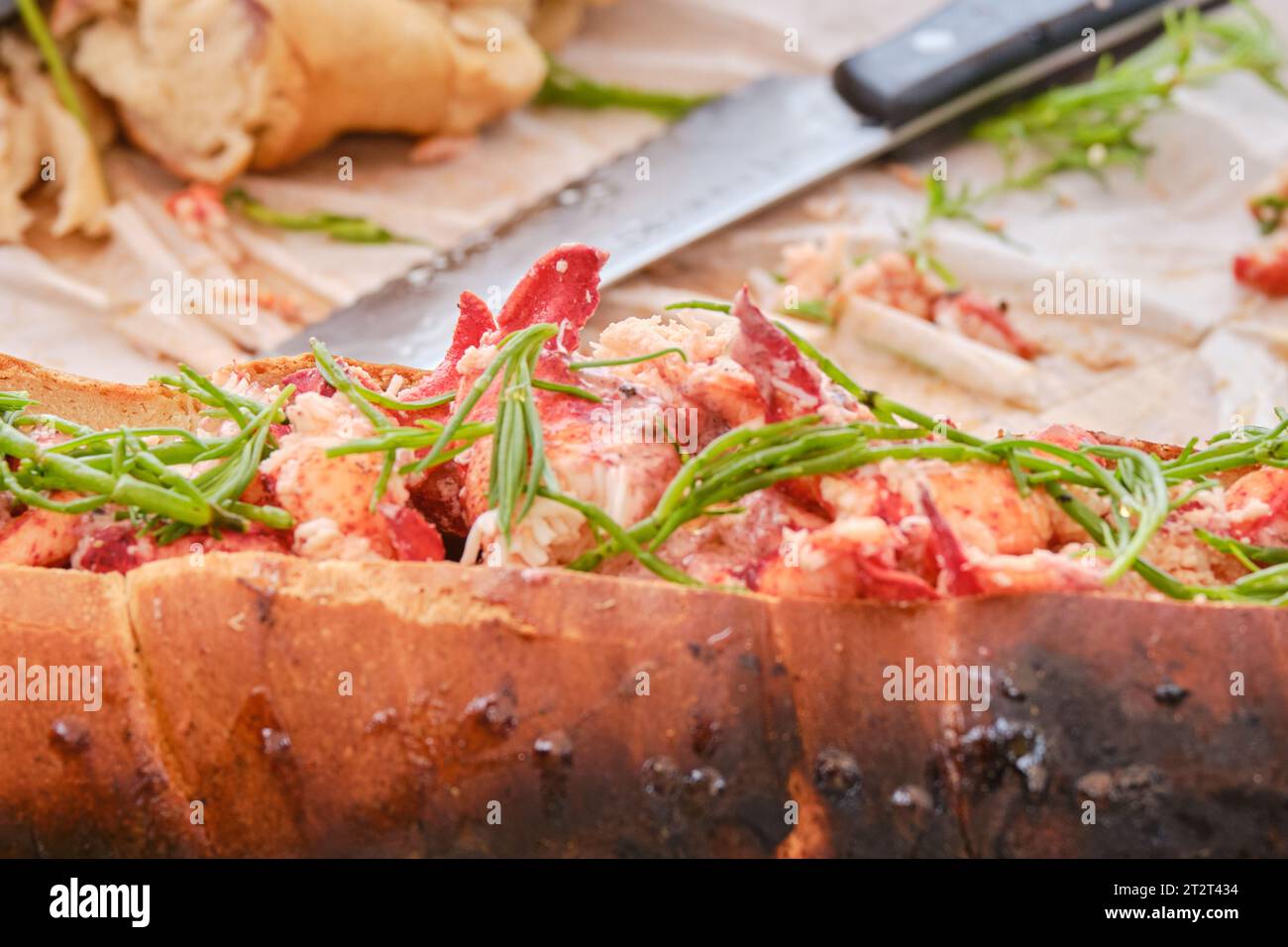 Atlantic Lobster Roll served in bannock, in an Aboriginal fashion Stock ...