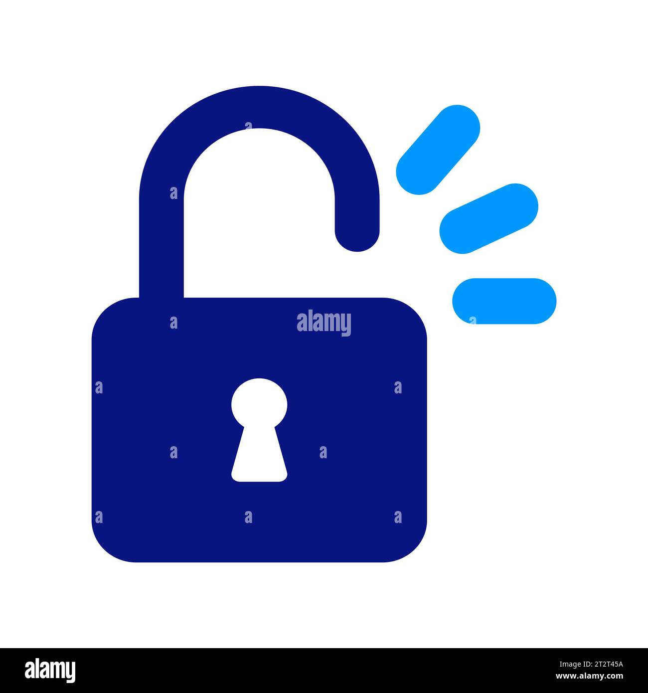 Open lock, unlock, padlock, unlocked with sound. Unprotected. icon ...