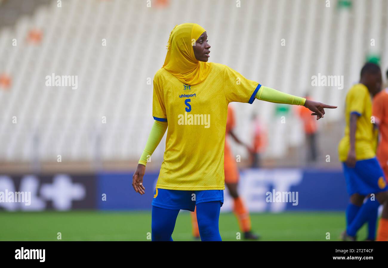 The Tanzanian player Fatuma Issa who is guiding her team Stock Photo ...