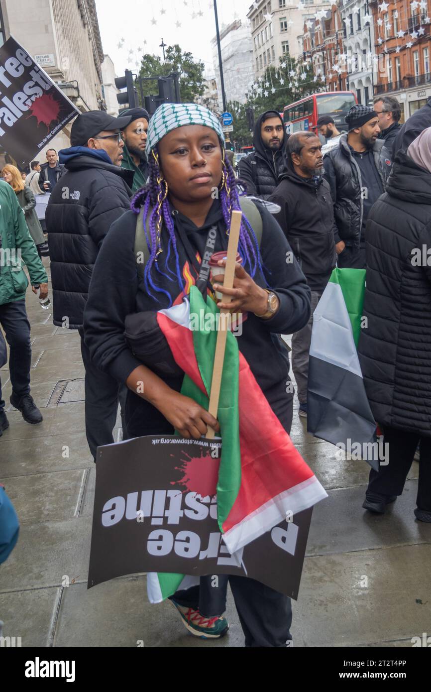 London, UK. 21 Oct 2023. Members of Fight Racism Fight Imperialism and ...