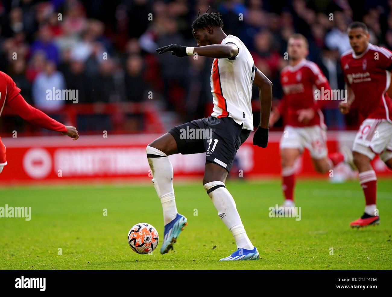 Luton Town's Elijah Adebayo scores their side's second goal of the game ...