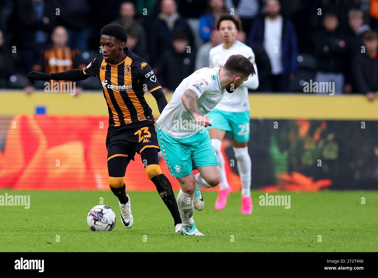Jaden Philogene of Hull City in possession during the Sky Bet ...