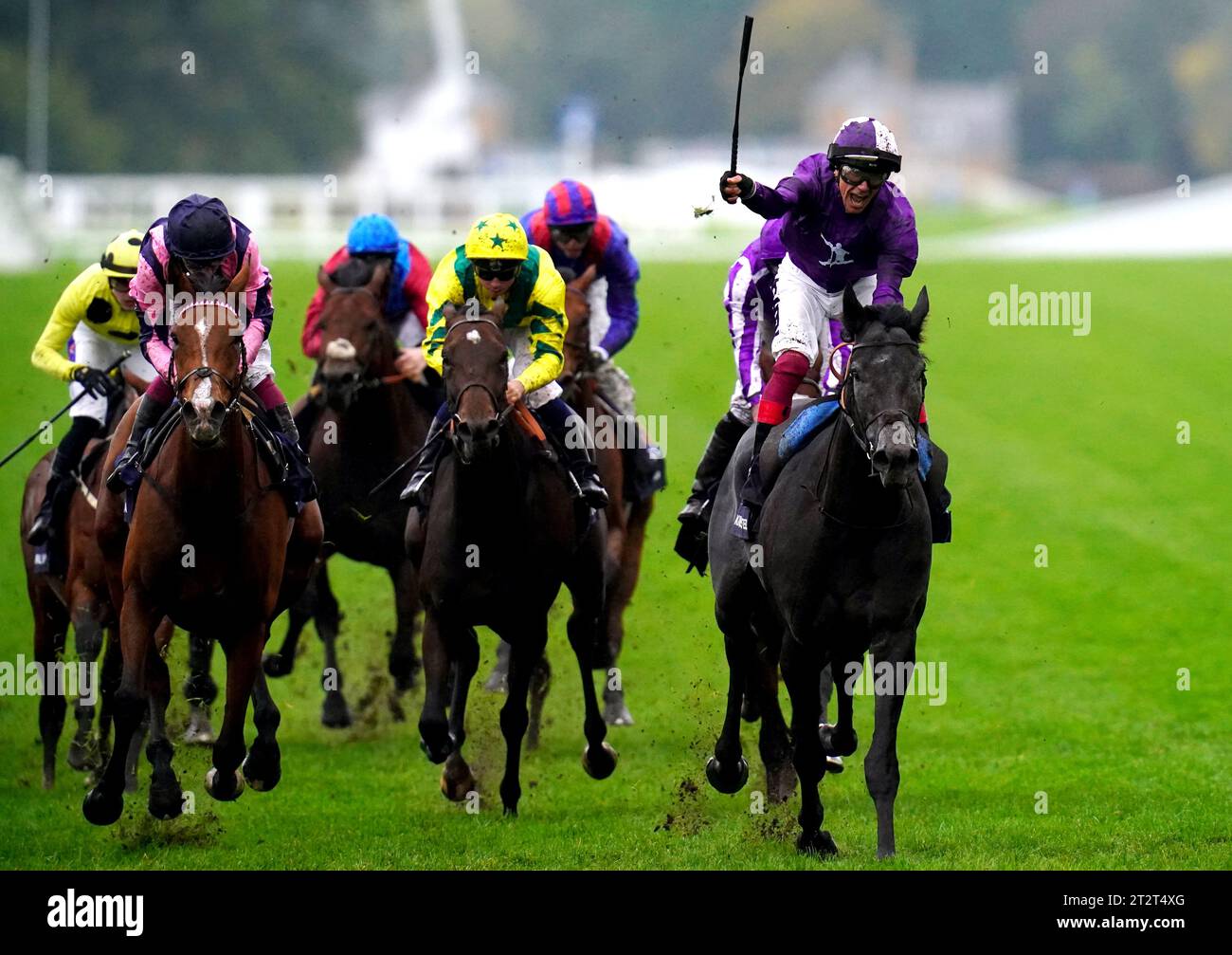 King Of Steel ridden by jockey Frankie Dettori (right) wins the Qipco ...