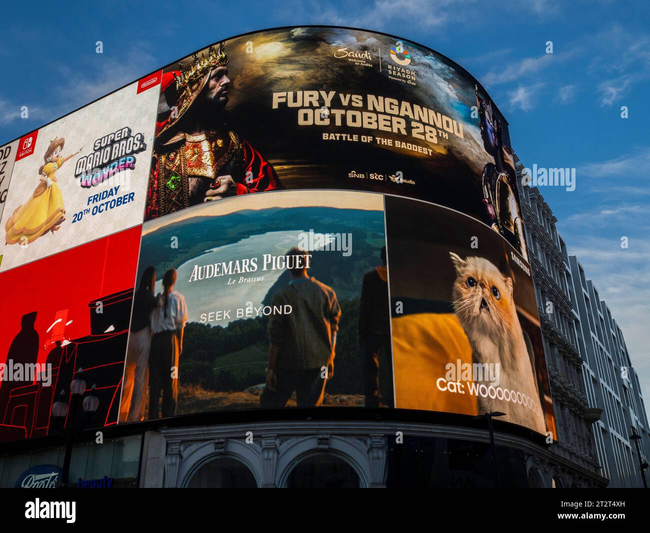 Brightly Coloured Advertisements, Piccadilly Circus, London, England ...