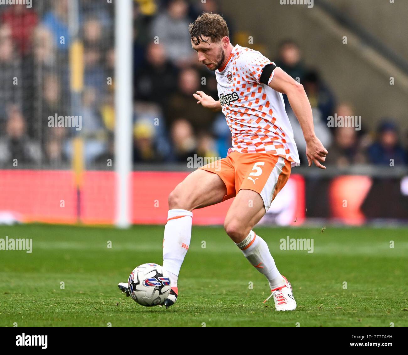 Matthew Pennington #5 of Blackpool in action during the Sky Bet League ...