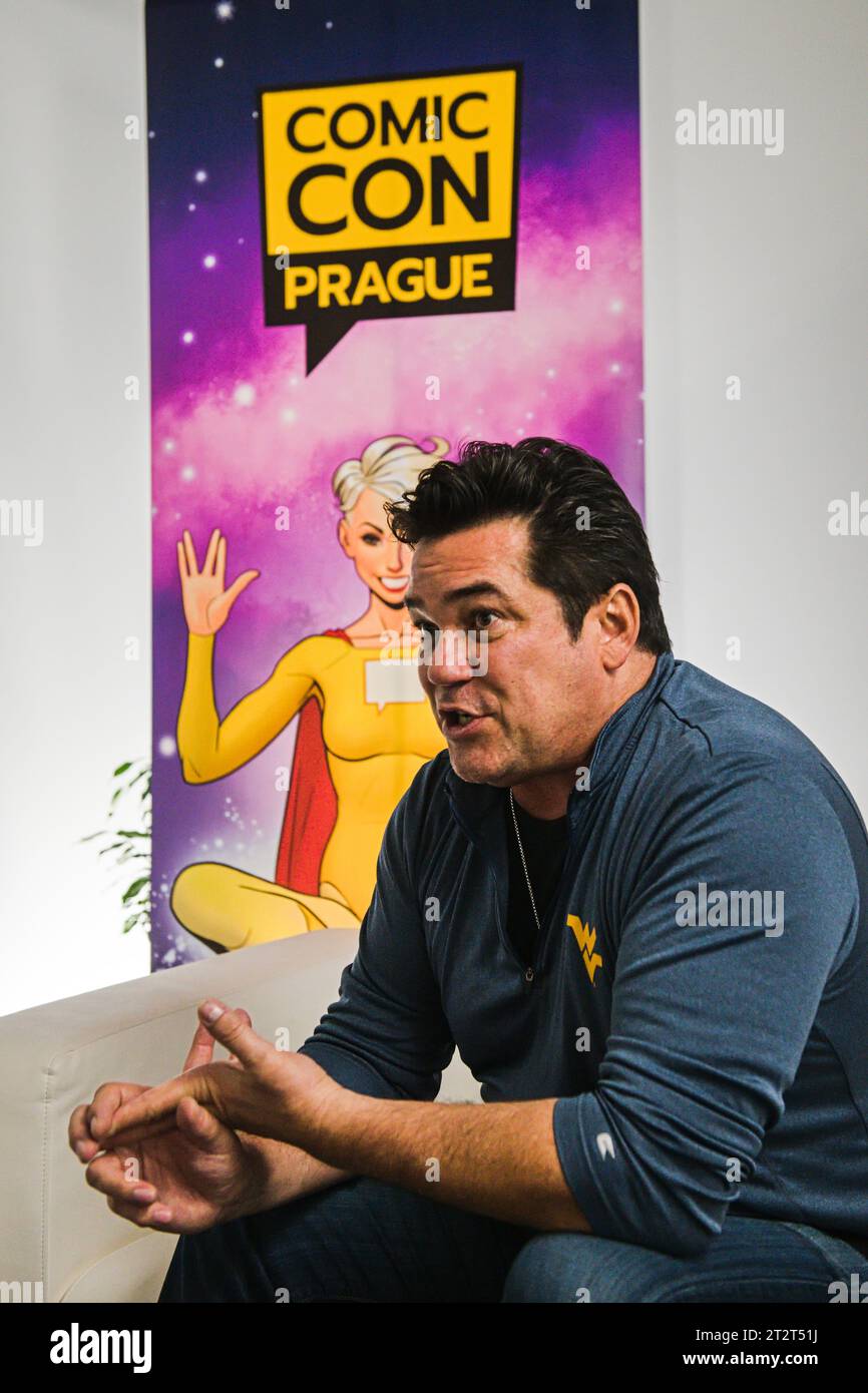 Brno, Czech Republic. 21st Oct, 2023. American actor Dean Cain speaks ...