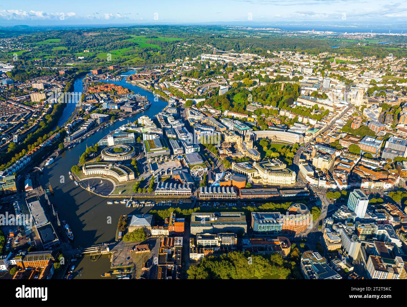 Aerial view of central Bristol in sunny morning, England Stock Photo ...