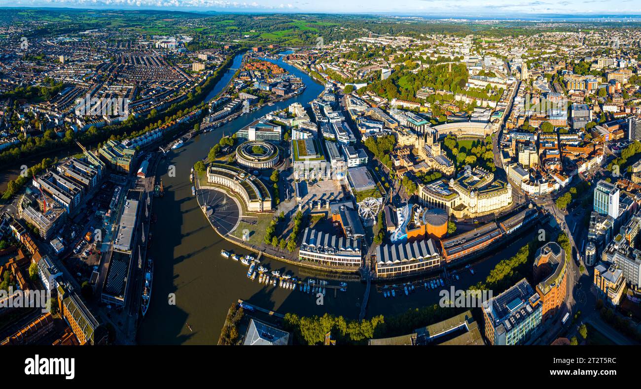 Aerial view of central Bristol in sunny morning, England Stock Photo ...