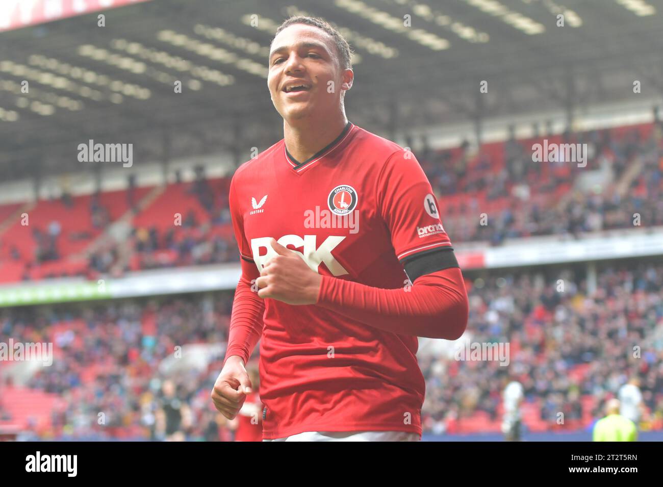 London, England. 21st Oct 2023. Miles Leaburn of Charlton Athletic ...