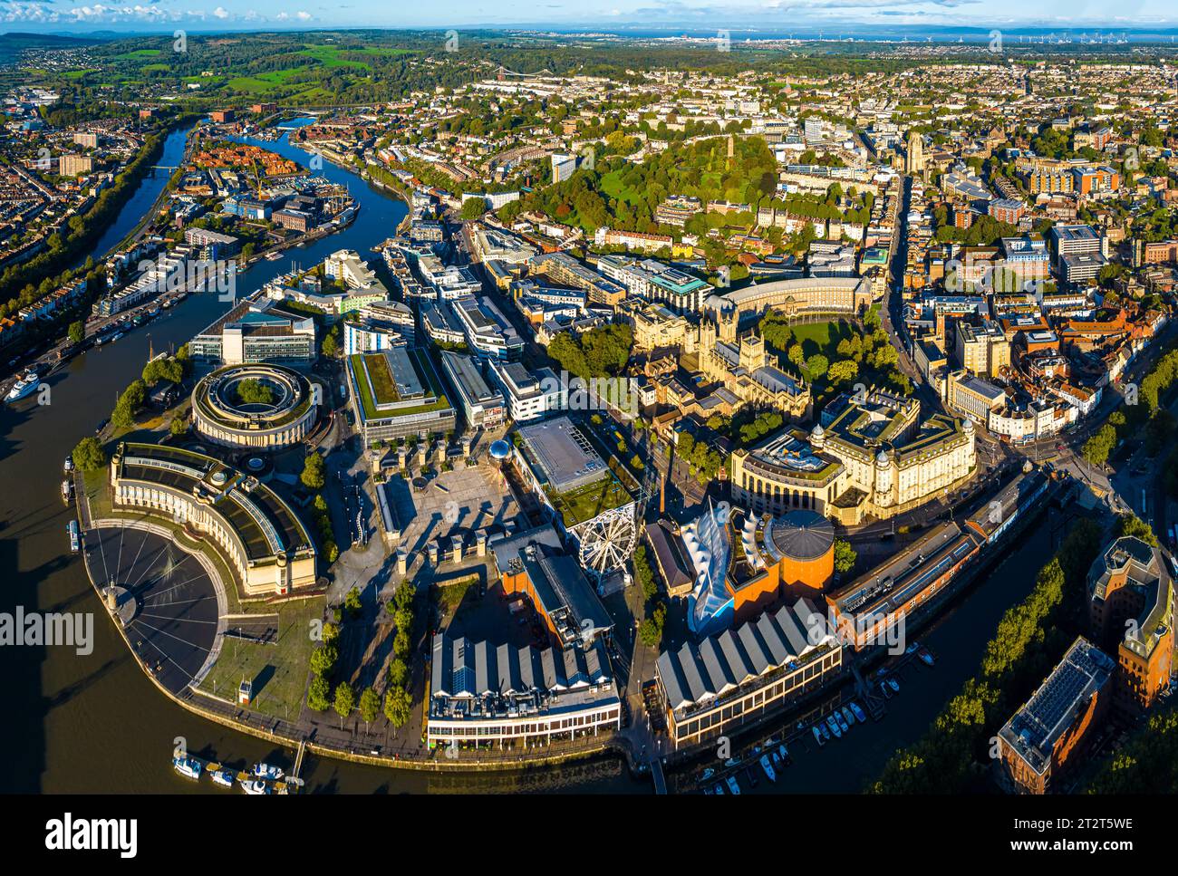 Aerial view of central Bristol in sunny morning, England Stock Photo ...