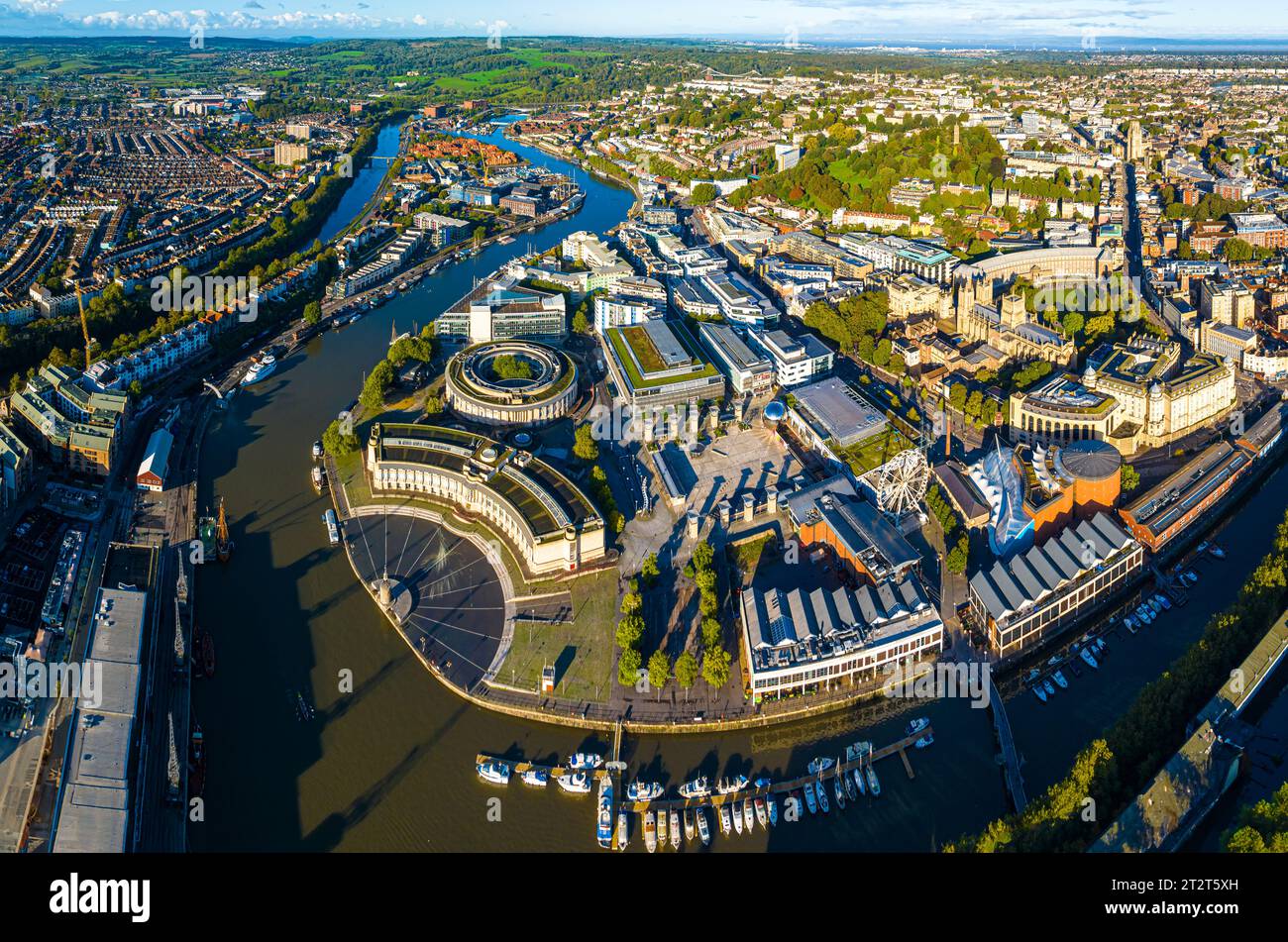 Aerial view of central Bristol in sunny morning, England Stock Photo ...