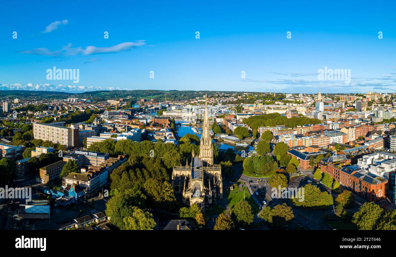 Aerial view of central Bristol in sunny morning, England Stock Photo ...
