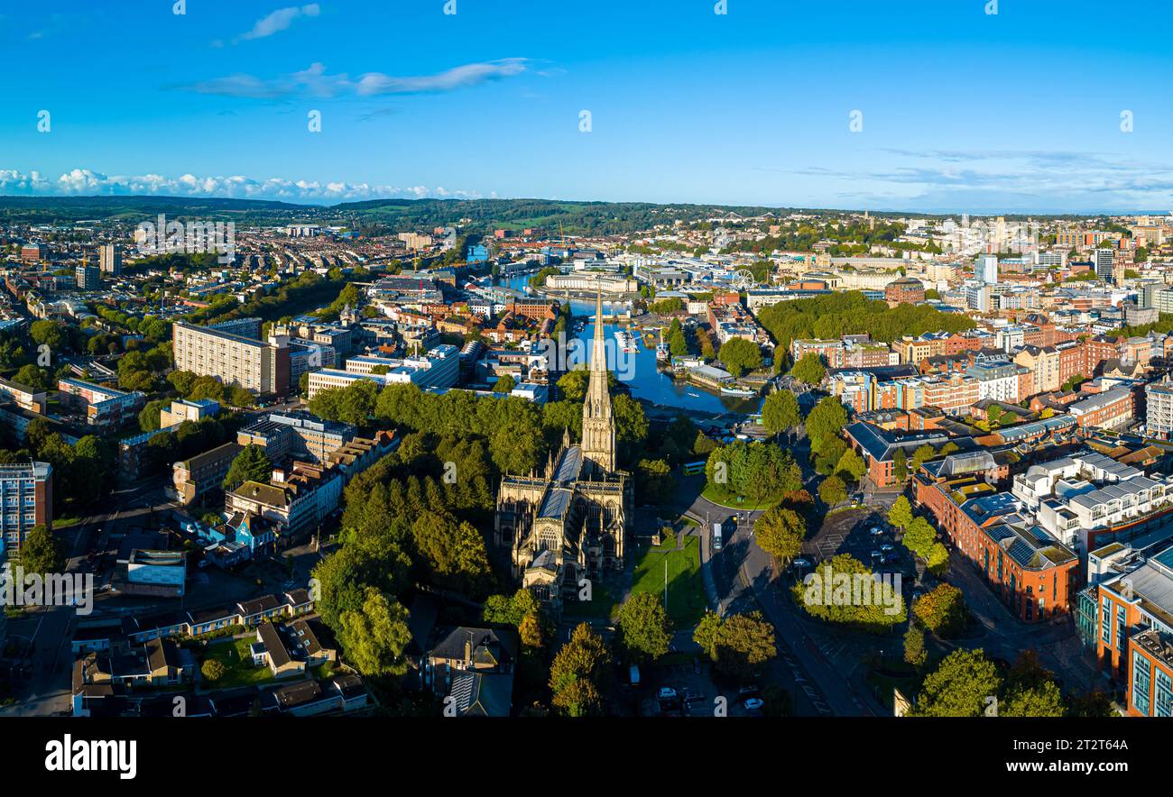 Aerial view of central Bristol in sunny morning, England Stock Photo ...
