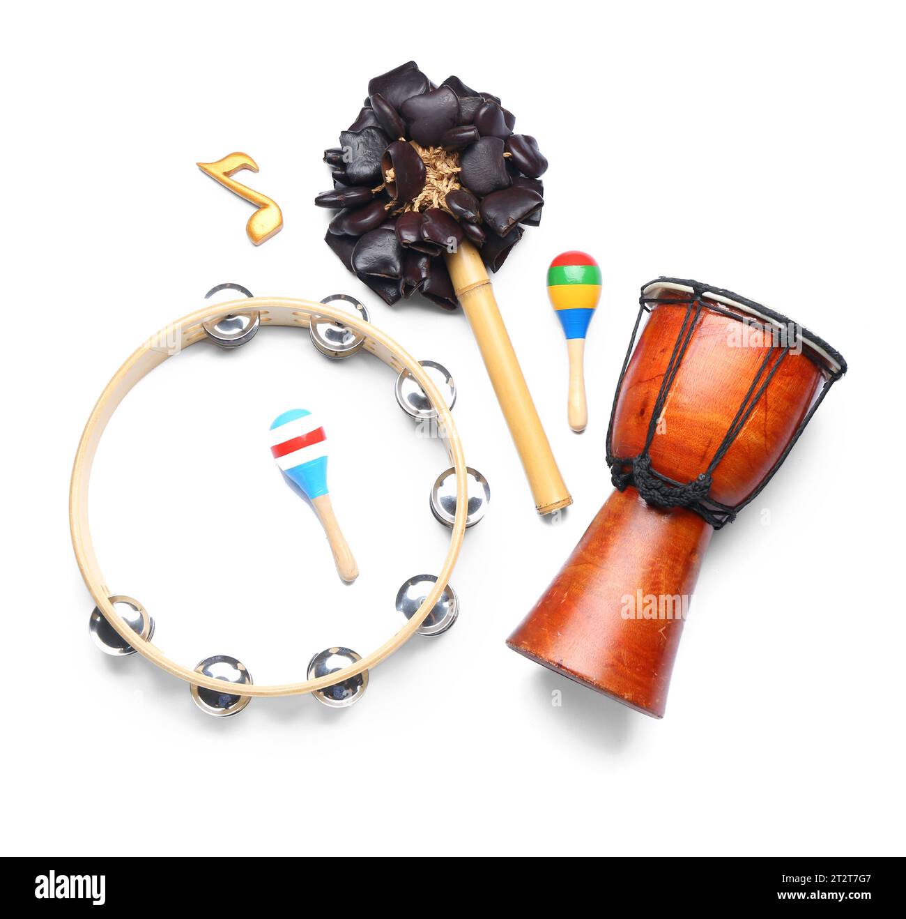 Different musical instruments on white background Stock Photo - Alamy