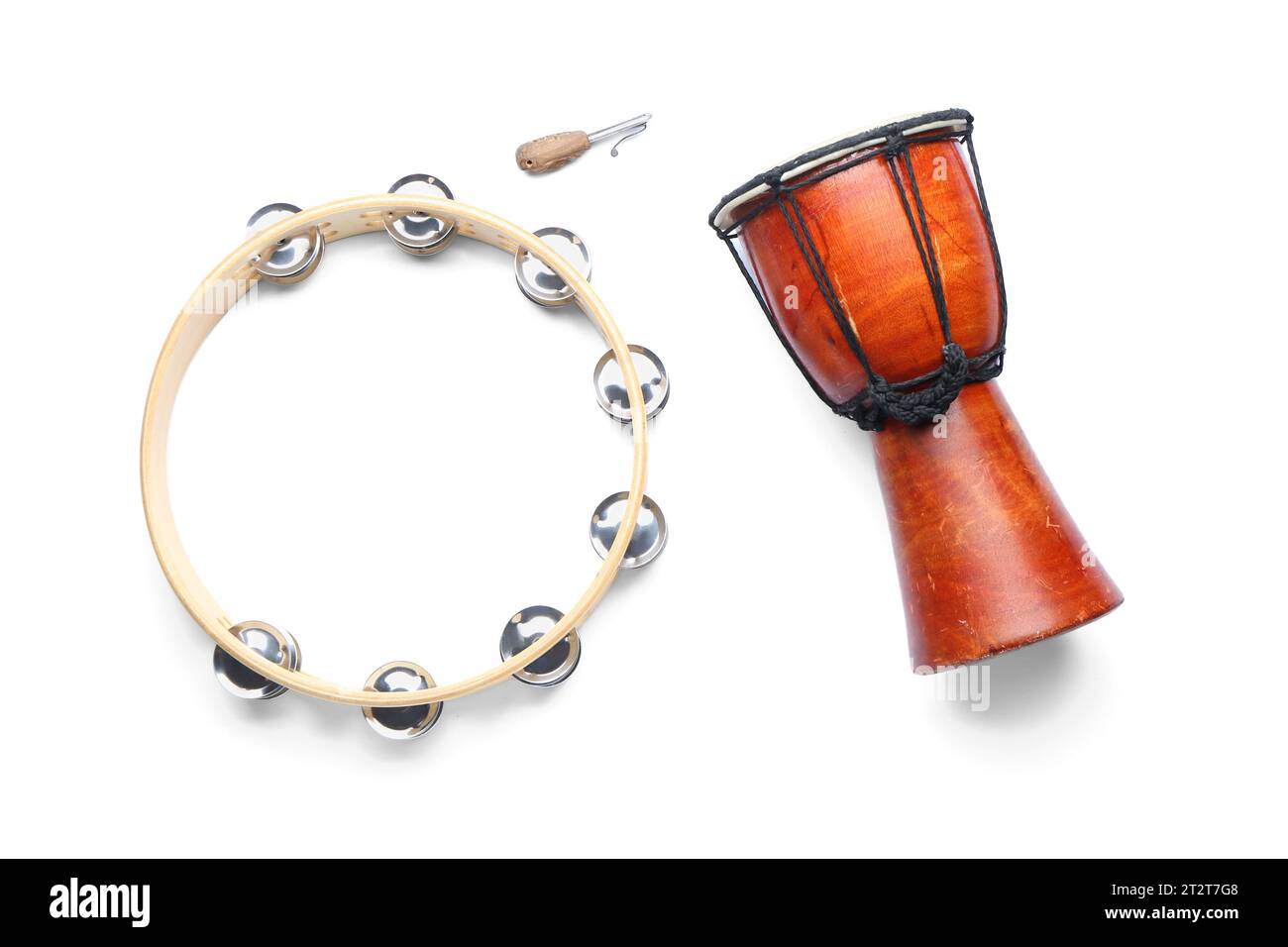 Different musical instruments on white background Stock Photo - Alamy