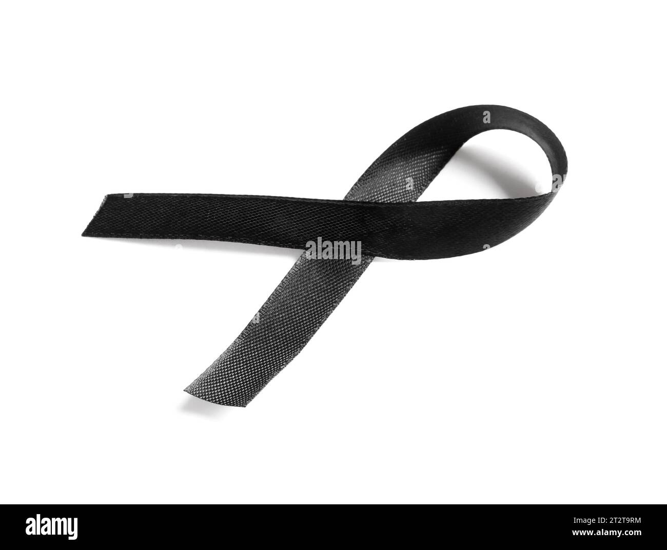 Black funeral ribbon on white background Stock Photo - Alamy