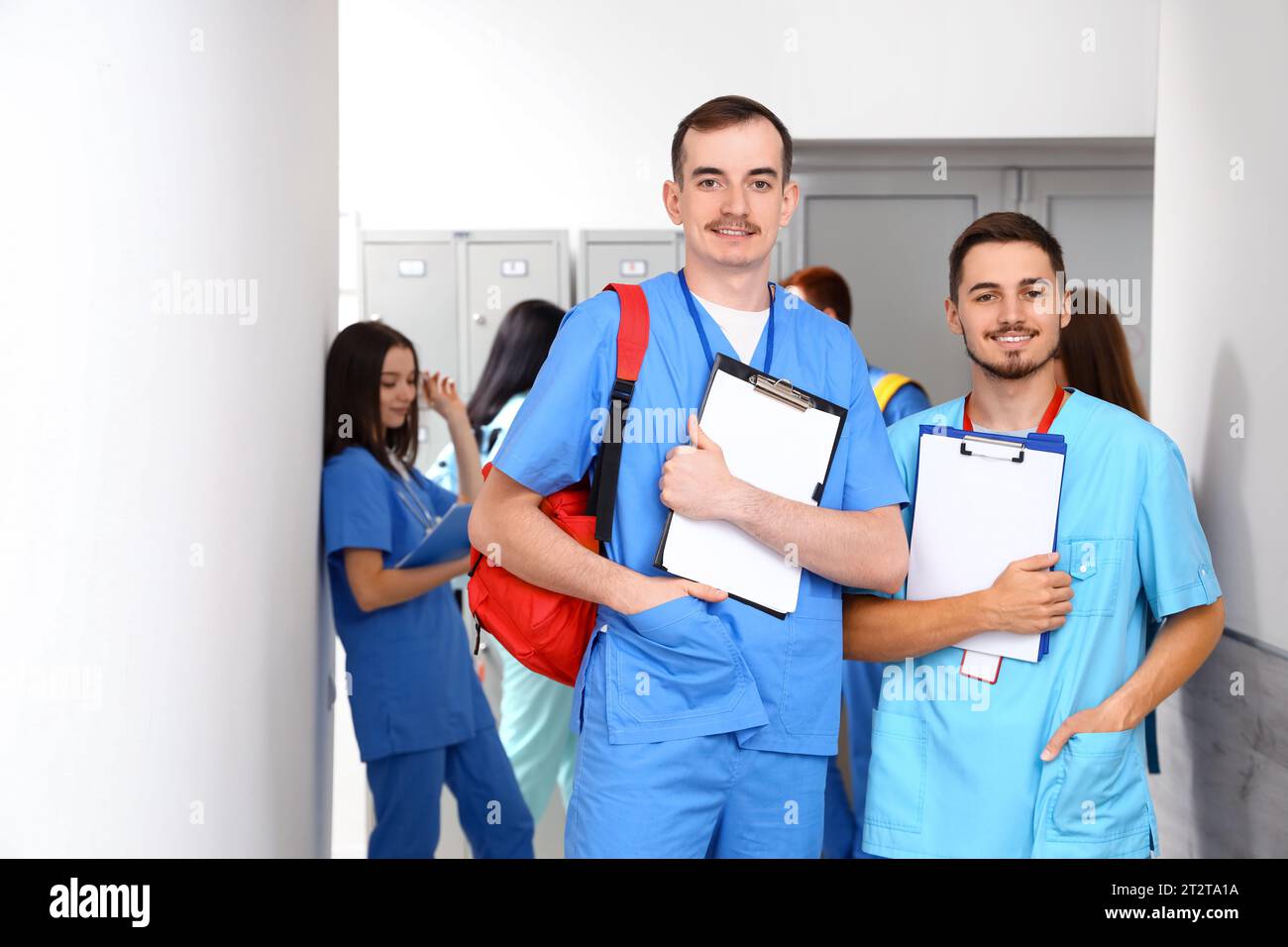 Male medical students at university hall Stock Photo - Alamy