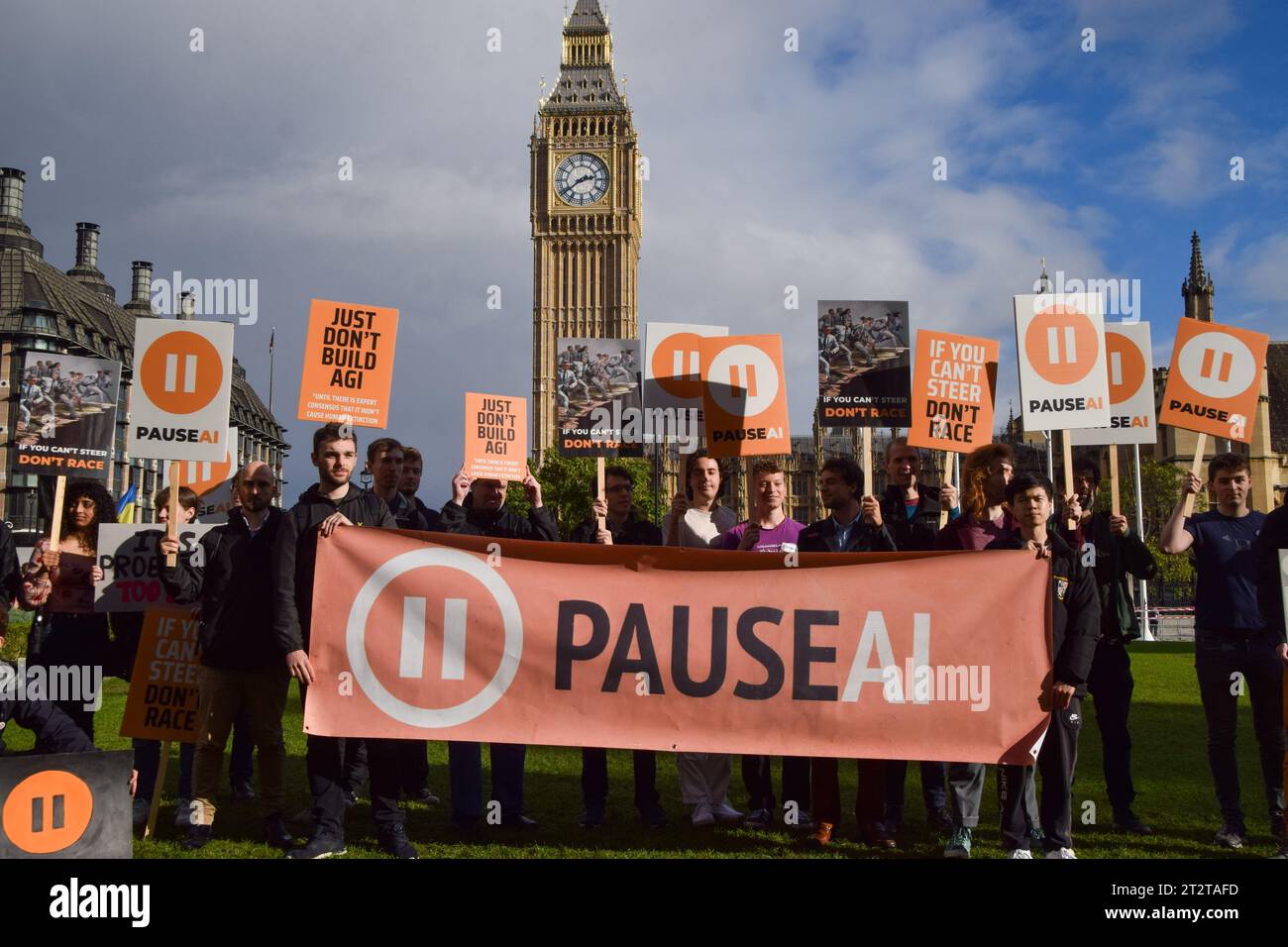 London, UK. 21st October 2023. Protesters working in Artificial ...