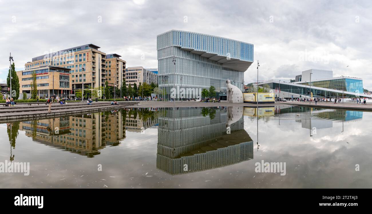 A picture of the Anne-Cath. Vestlys Square, with the Oslo Public ...