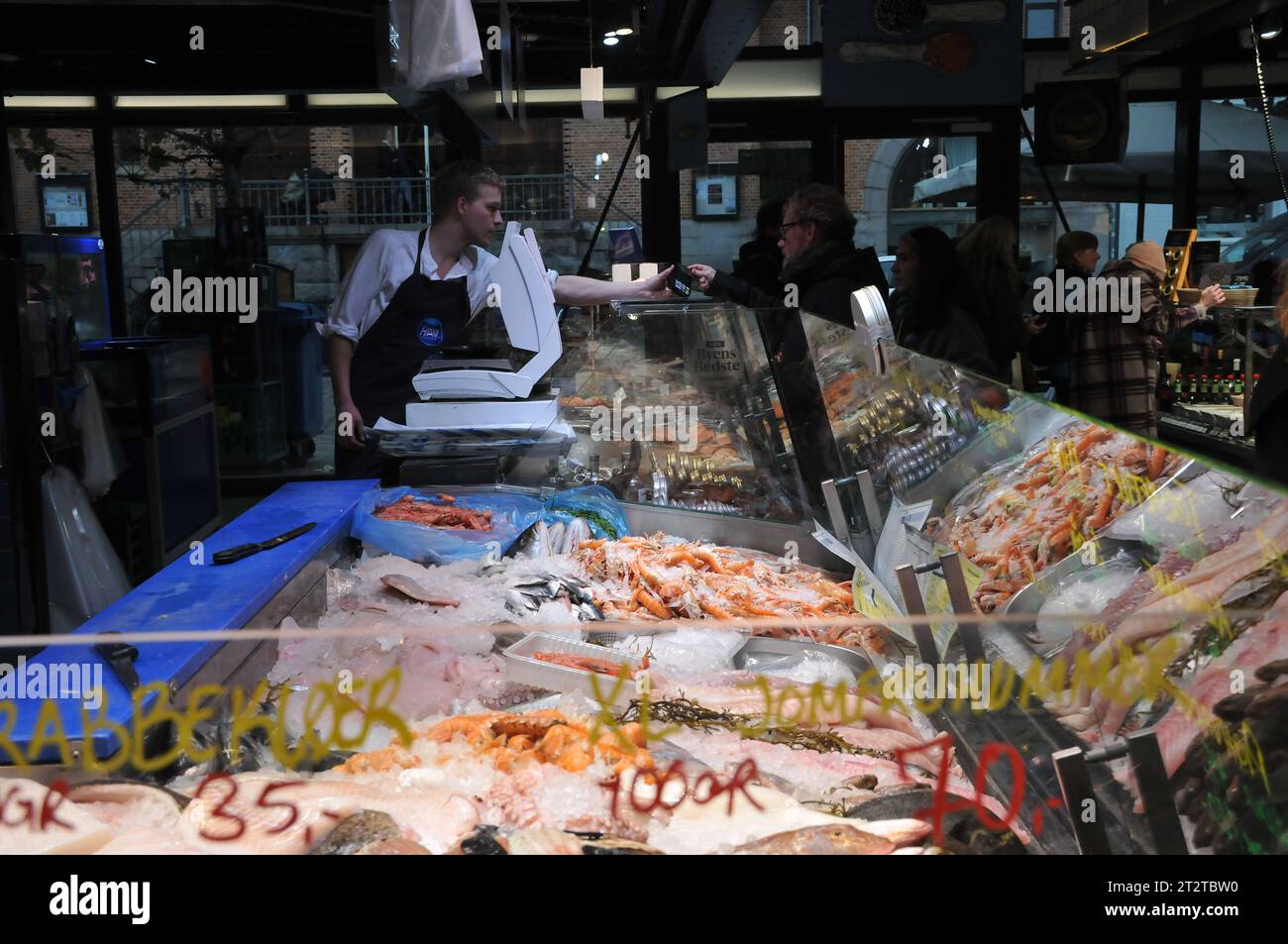 Copenhagen, Denmark /21 October. 2023/Sea food or fish shops in ...