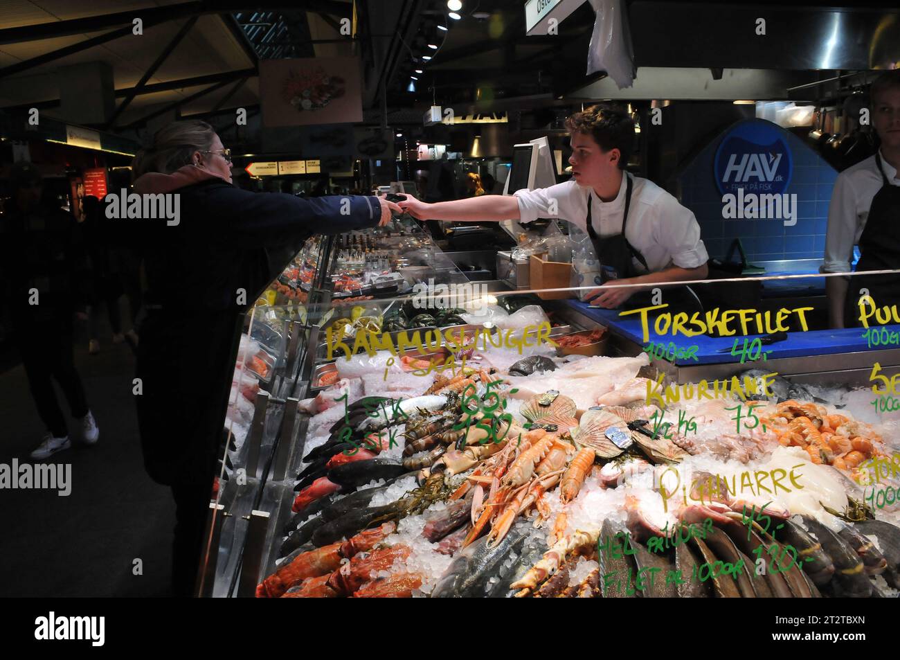 Copenhagen, Denmark /21 October. 2023/Sea food or fish shops in ...