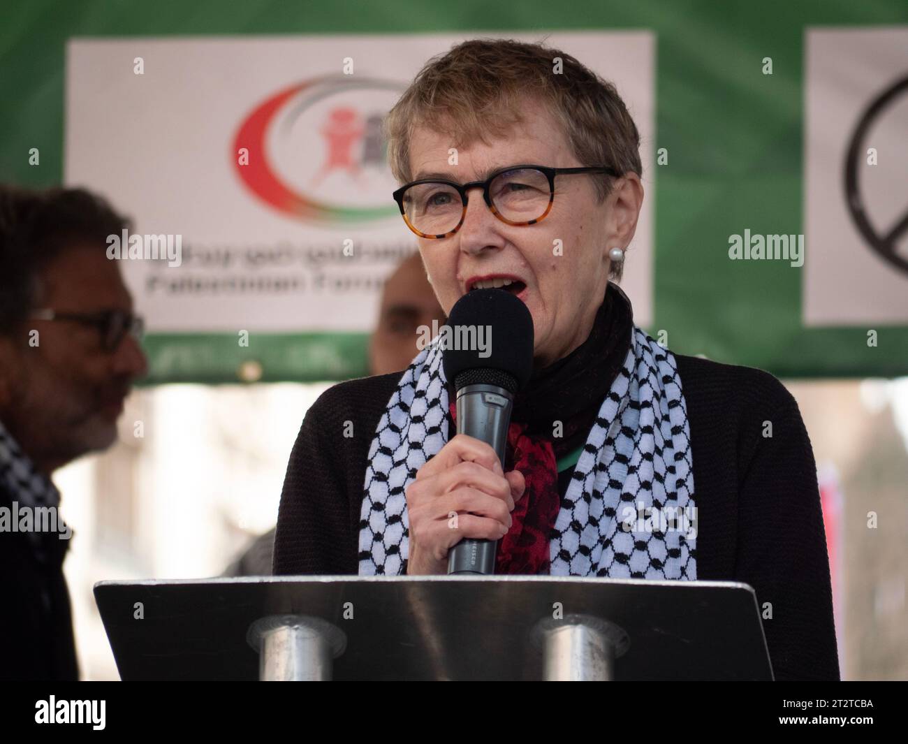 Kate Hudson of the CND, Campaign for Nuclear Disarmament, speaks at the ...