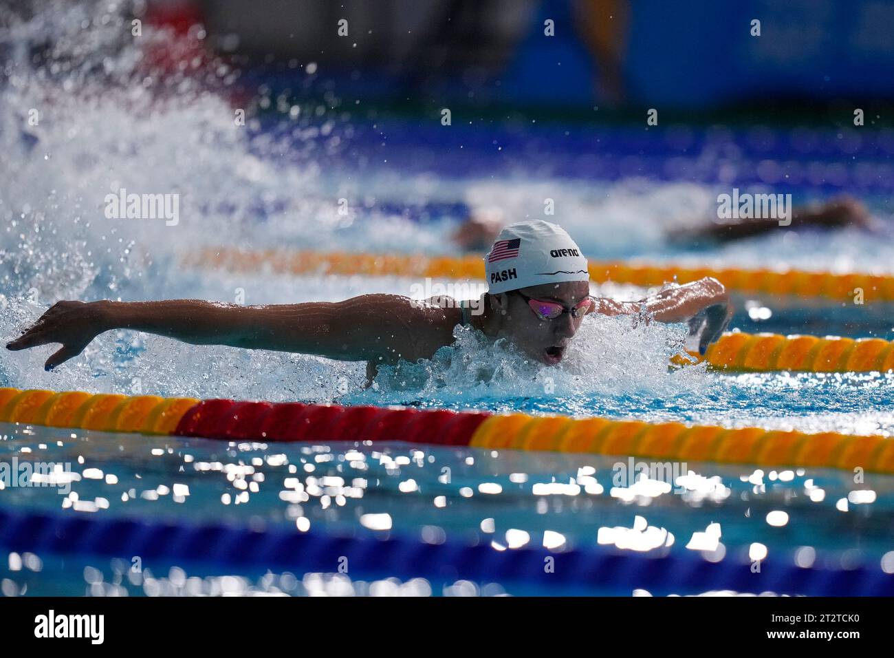 Kelly Pash of the United States swims in a women's 200-meters butterfly ...