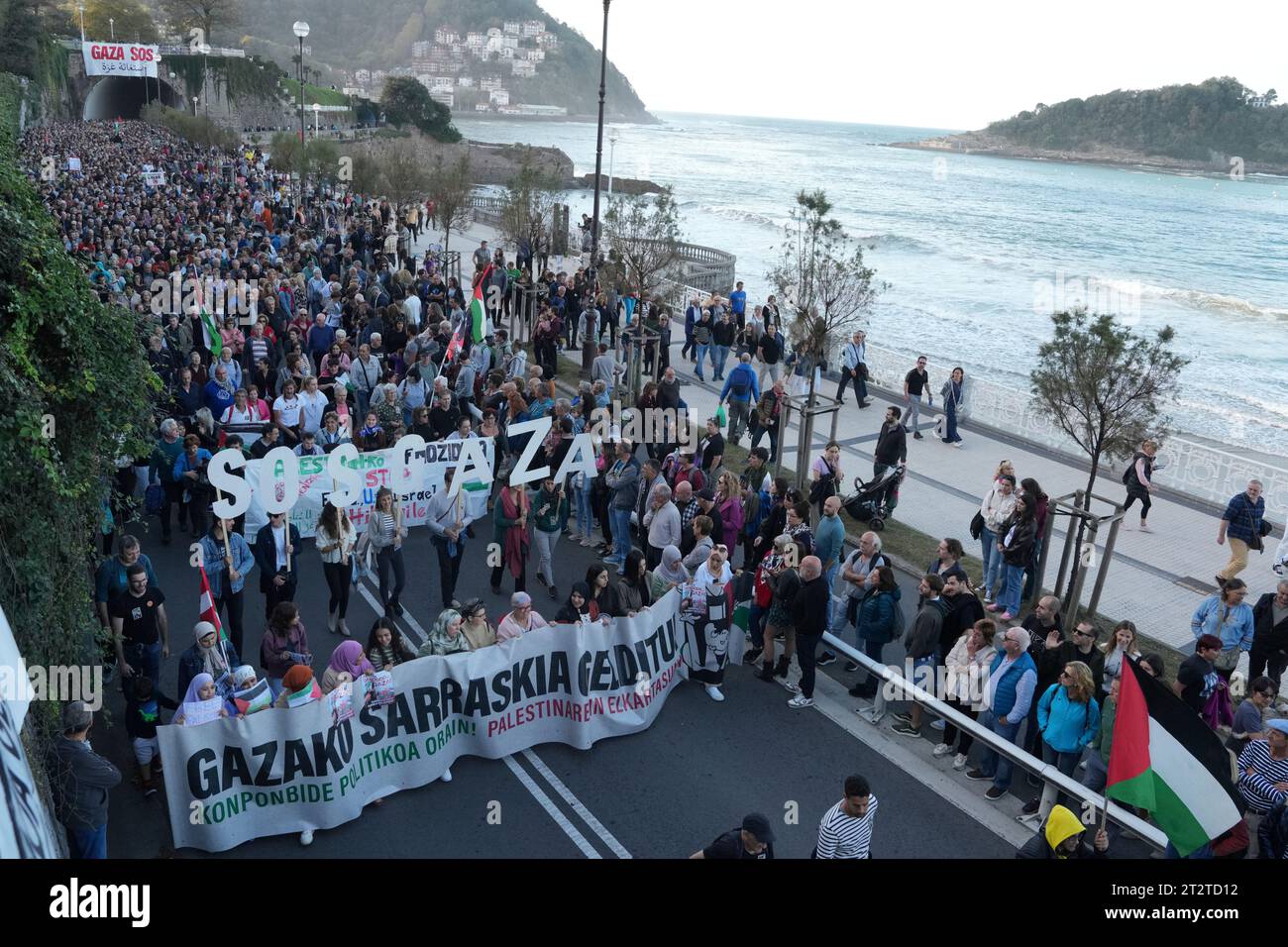 Hundreds of demonstrators during a protest in solidarity with the ...