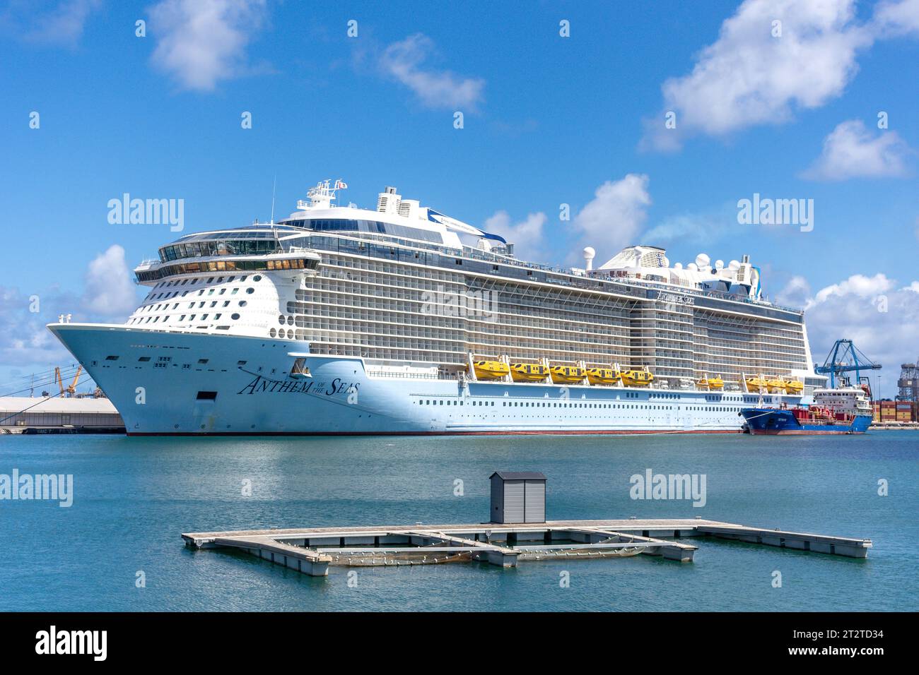 Royal Caribbean 'Anthem of the Seas' cruise ship at berth, Las Palmas ...