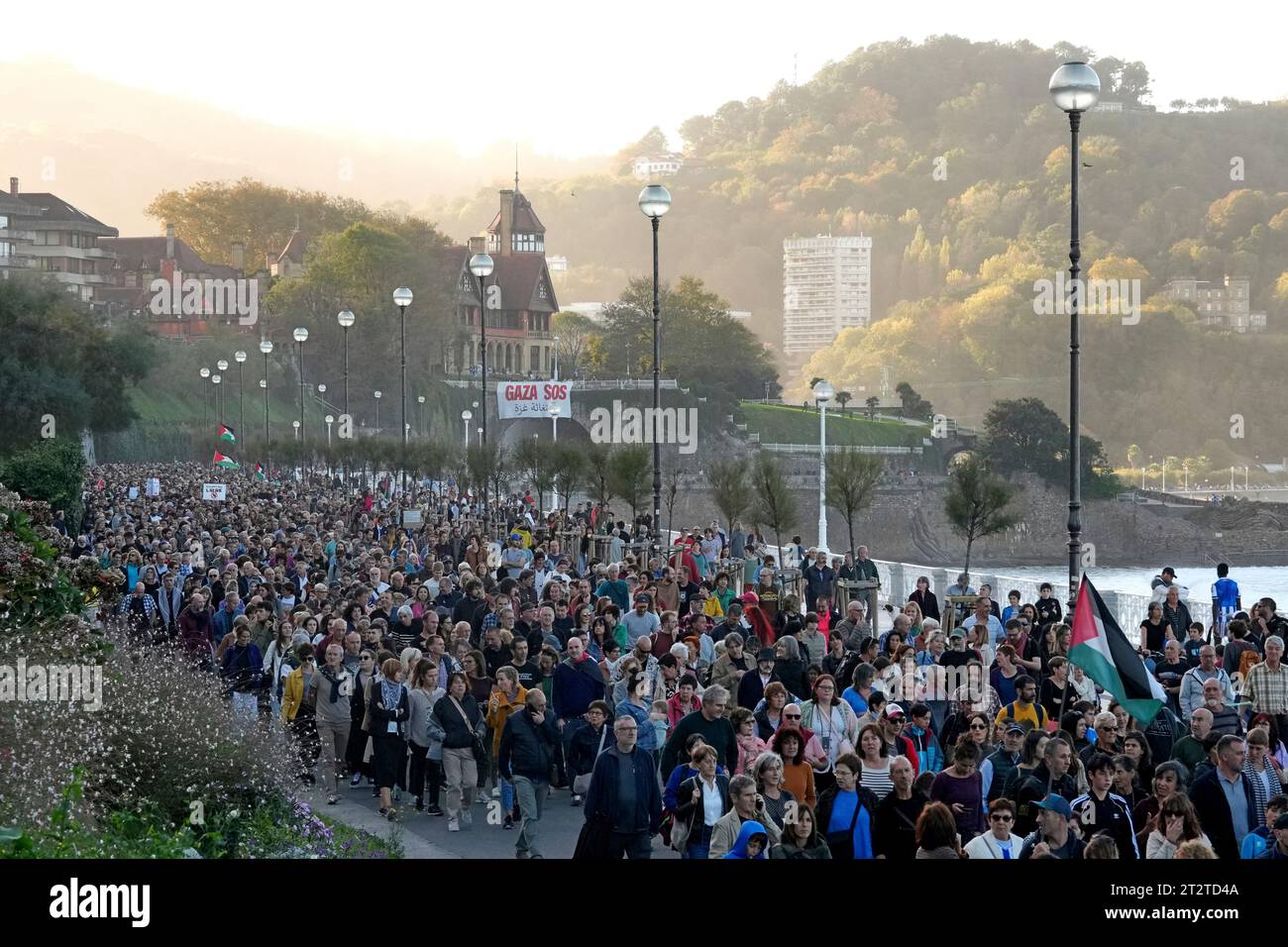 Hundreds of demonstrators during a protest in solidarity with the ...