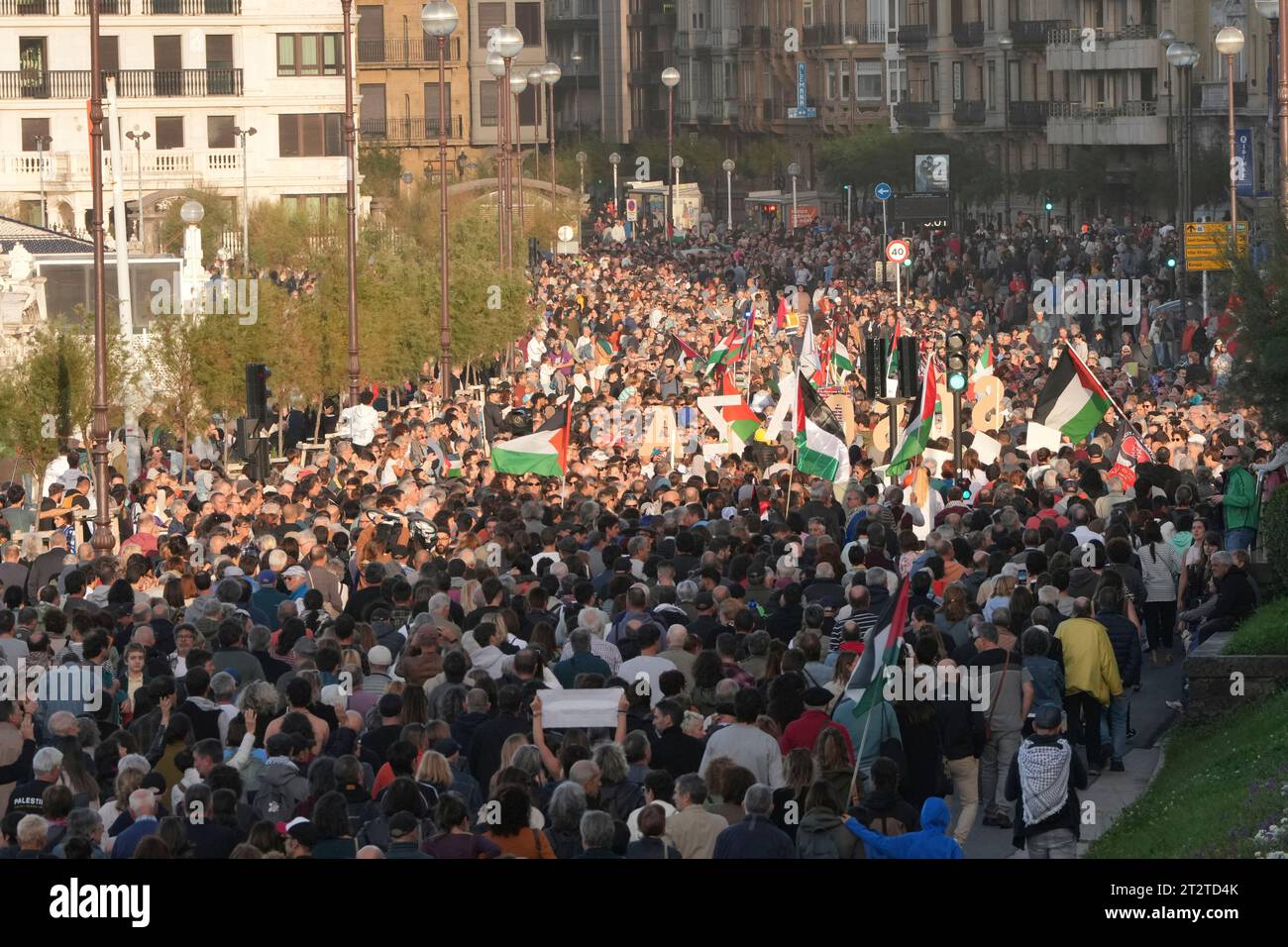 Hundreds of demonstrators during a protest in solidarity with the ...