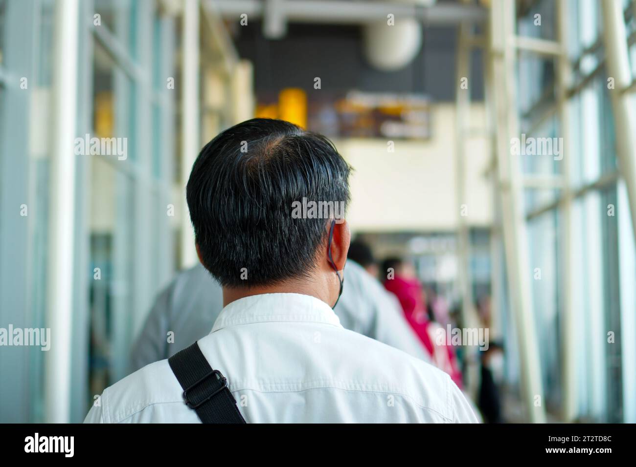 Crowded Gates: Passengers Waiting in Line for Their Flight Stock Photo ...