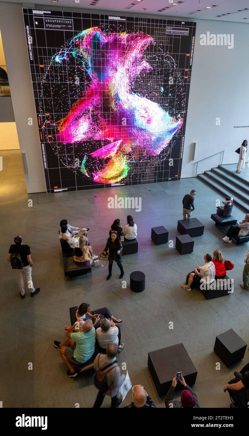 Refik Anadol's digital artwork, "Unsupervised", is an artificial ...