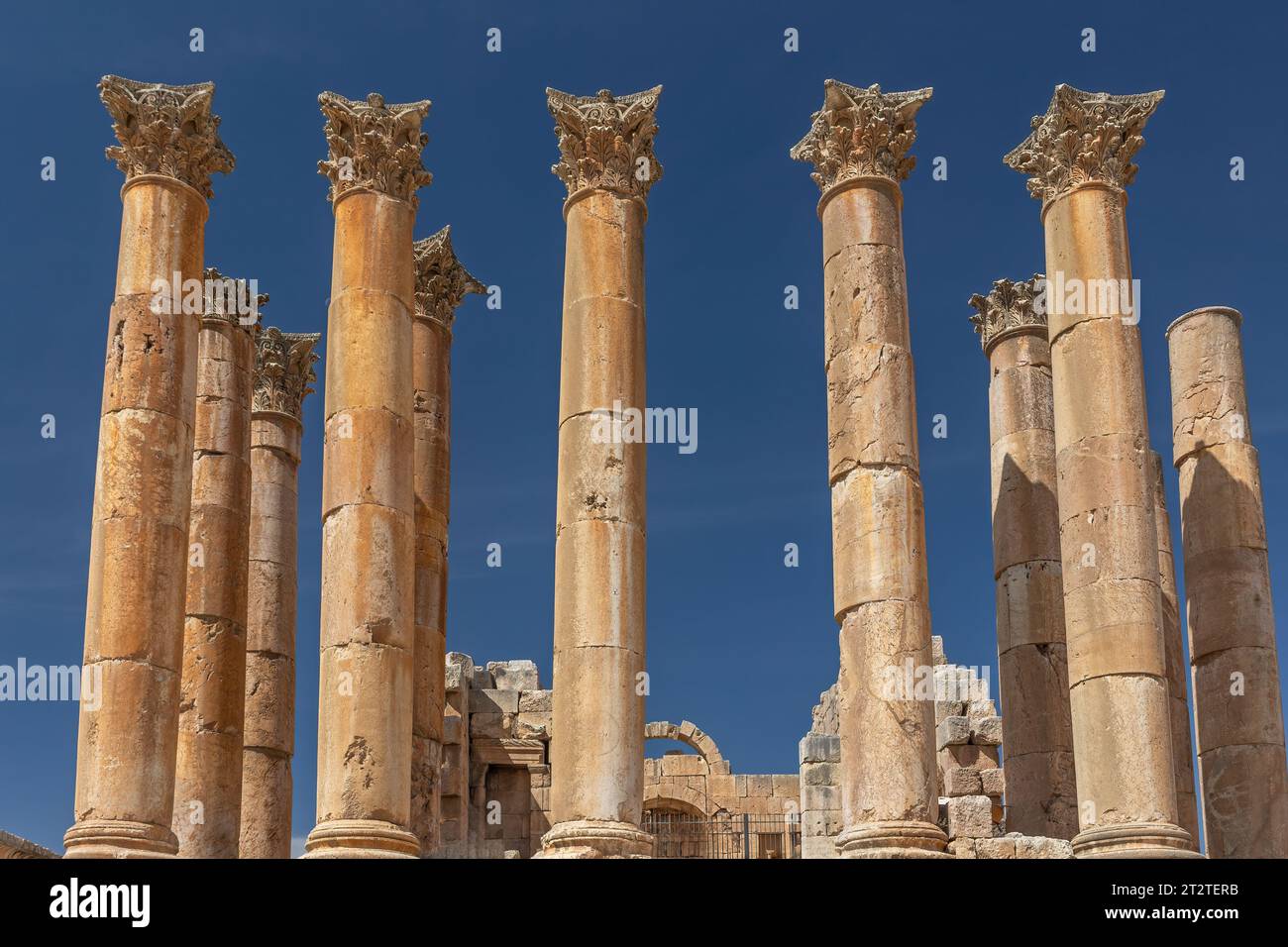 Famous Temple of Artemis at ruins of Jerash , Jordan. Horizontally ...