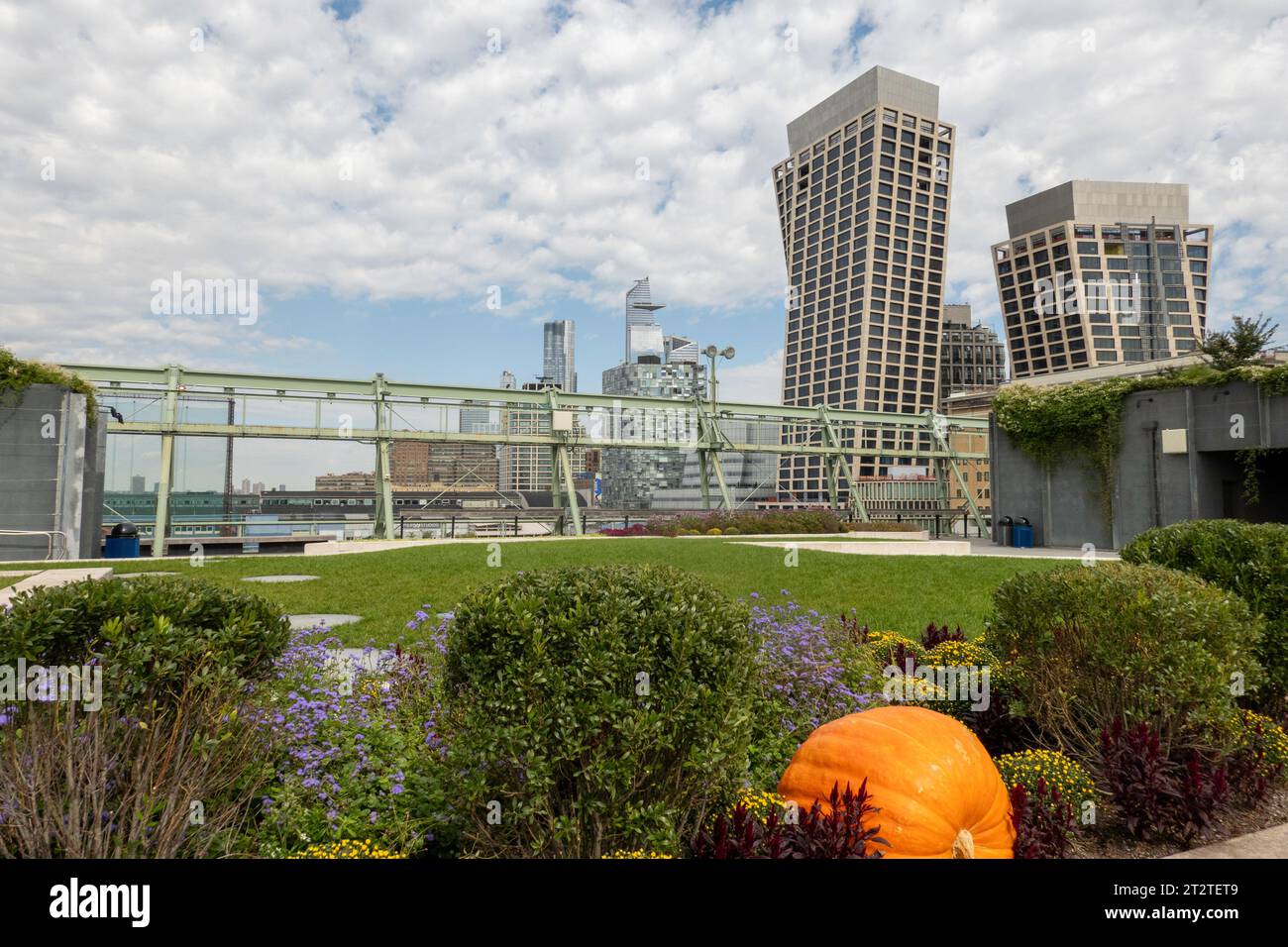 Pier 57 public rooftop has views of Manhattan architecture and the high ...