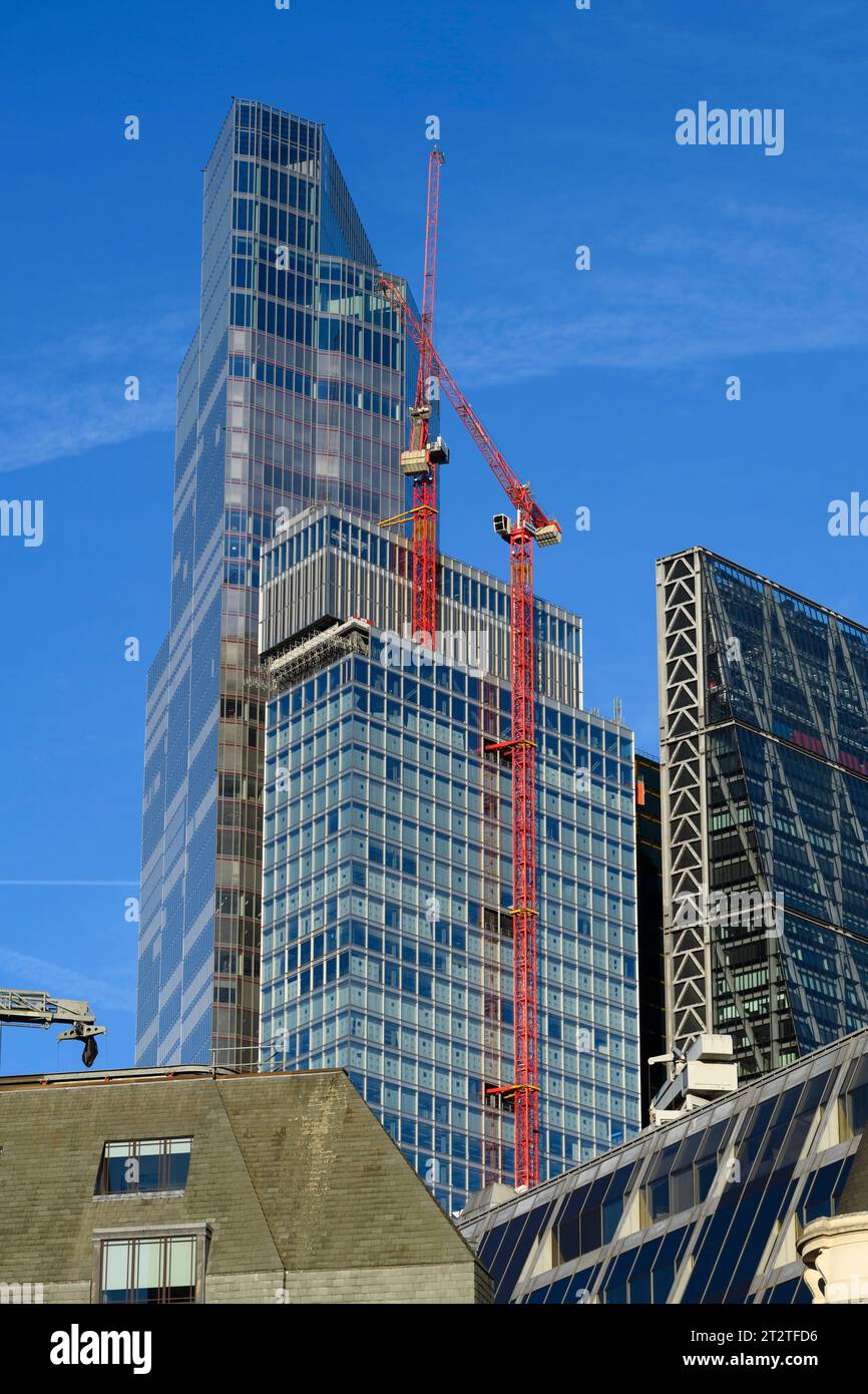 Two tower cranes are being used to construct 8 Bishopsgate, a 51-storey ...
