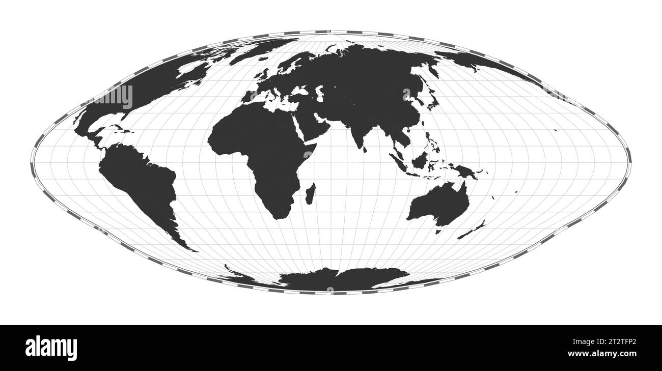 Vector world map. Pseudocylindrical equal-area Goode homolosine ...