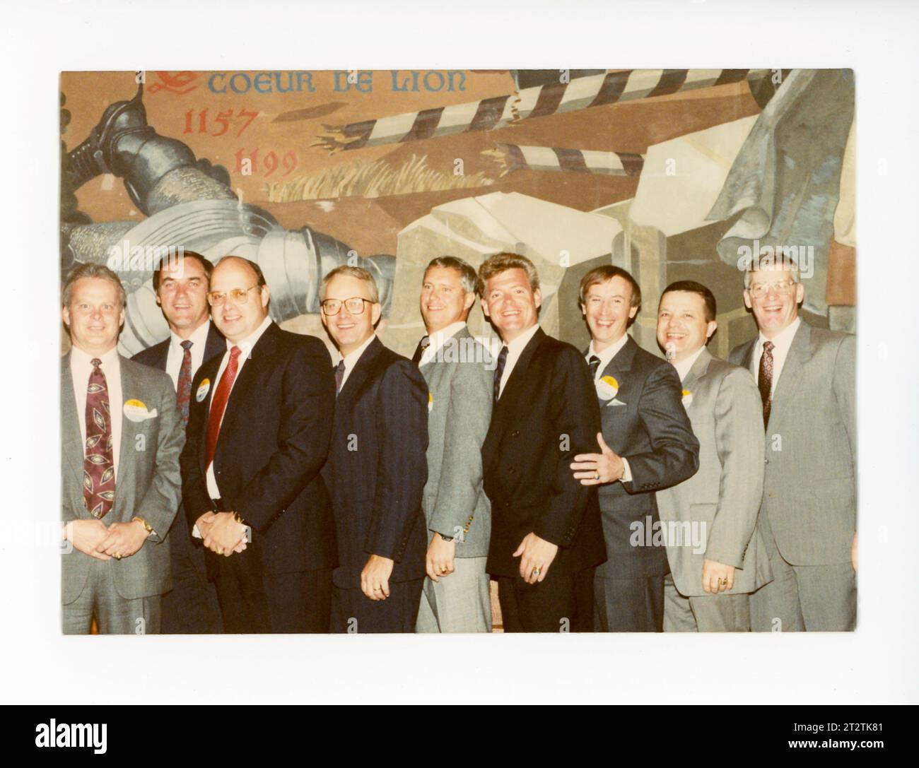 Classmates from company B4 pose at their 20th reunion, United States ...