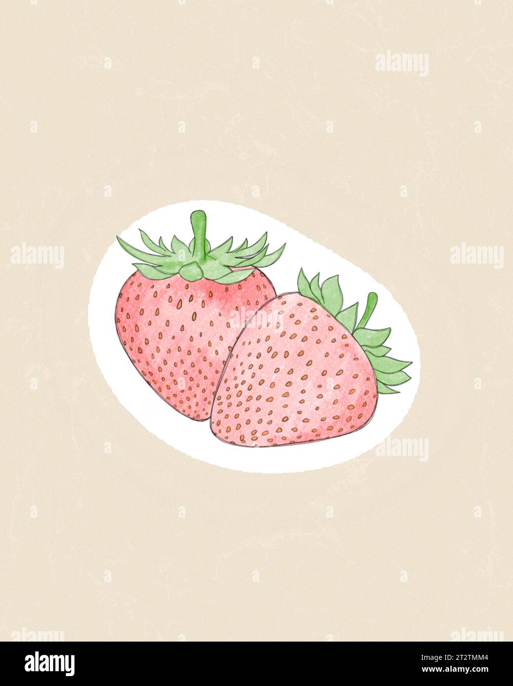Doodle fruit natural strawberry hi-res stock photography and images - Alamy