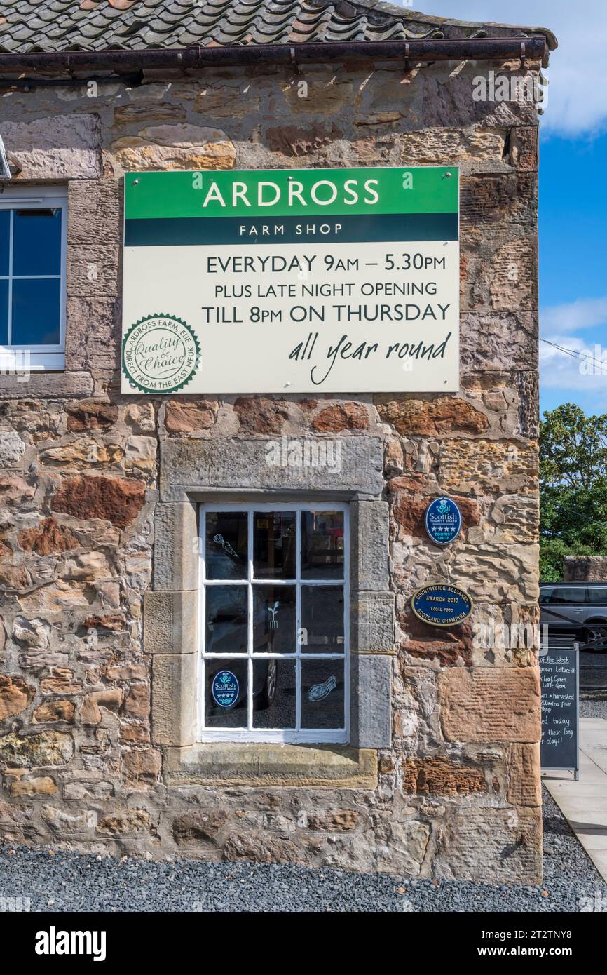 Sign for Ardross Farm Shop in Fife, Scotland Stock Photo - Alamy