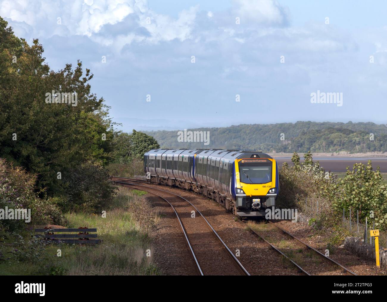 Northern rail CAF class 195 trains 195130 + 195106 at Kents Bank ...