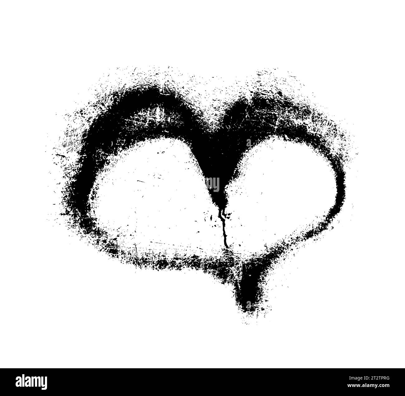 Spray painted heart. Fading graffiti paint. Black color hearts isolated ...