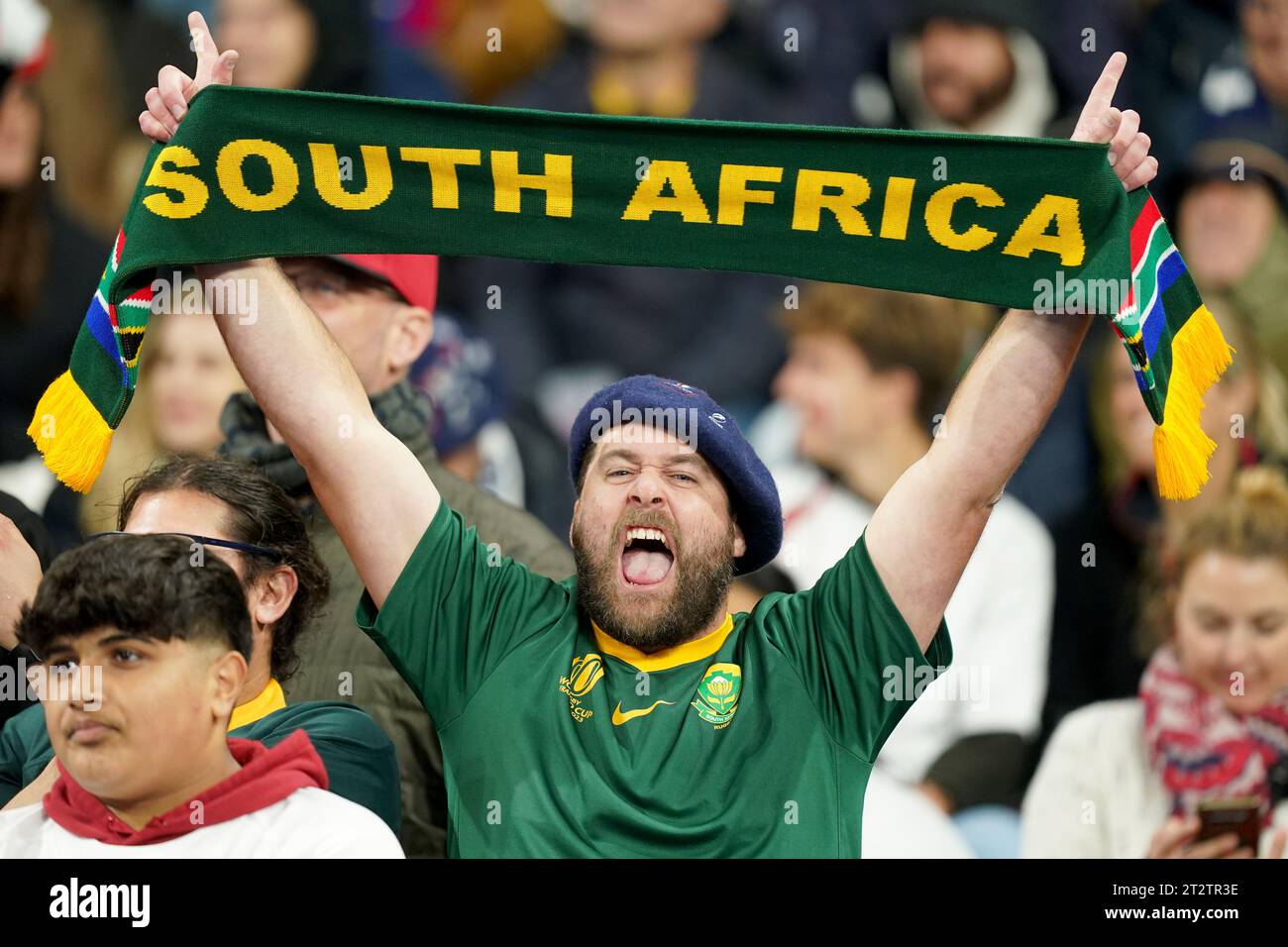 A South Africa fan seen ahead of the Rugby World Cup, semi final match ...