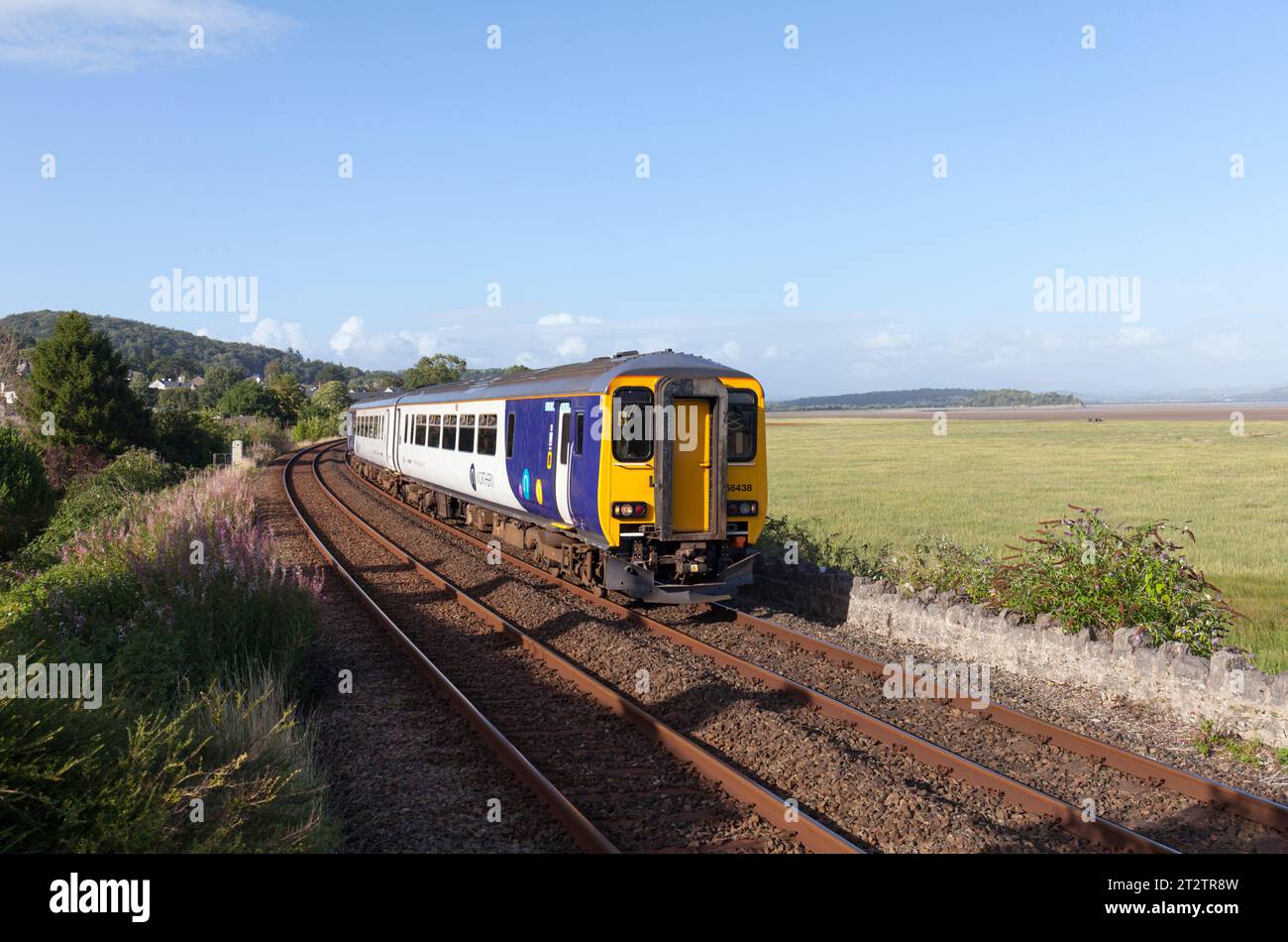 Northern rail class 156 sprinter train passing Grange Over sands on the ...