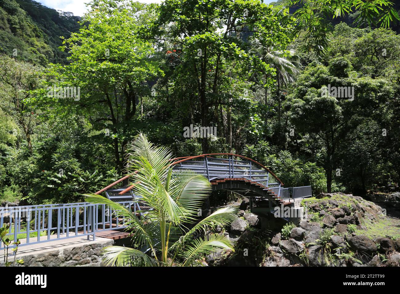 The site of the 3 Cascades of Te Fa’aurumai on the east coast of the ...