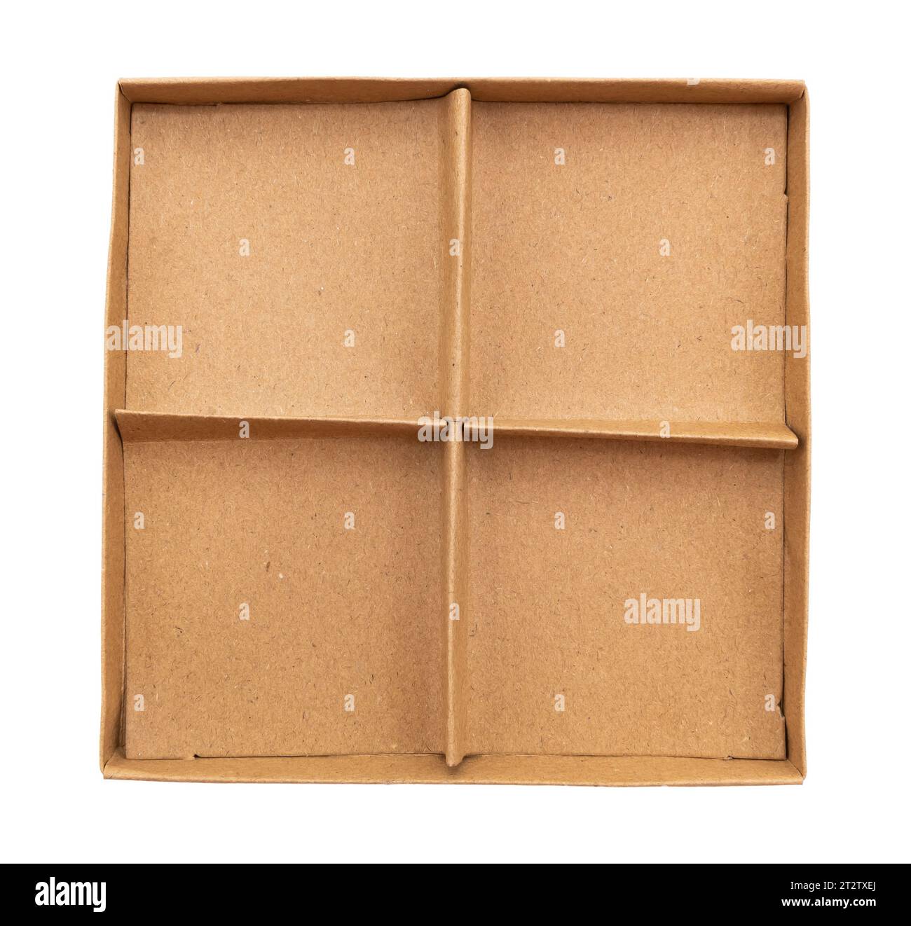 Open cardboard box on a white background. View from above. Cardboard ...