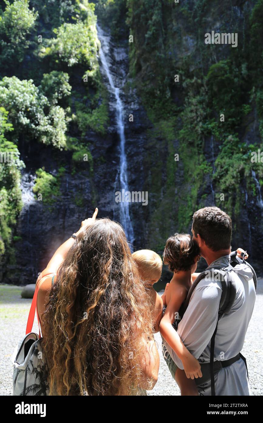 The site of the 3 Cascades of Te Fa’aurumai on the east coast of the ...