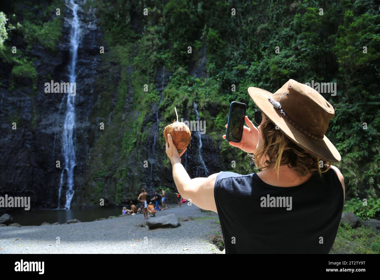 The site of the 3 Cascades of Te Fa’aurumai on the east coast of the ...